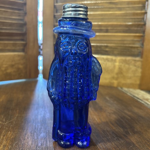 PLANTERS MR PEANUT Nut Man Blue Glass Salt Advertising Shaker | eBay