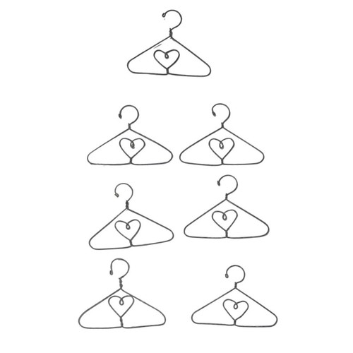 Lot of 7 mini Wire Hangers with Heart twist crafts dollhouse dolls etc ...