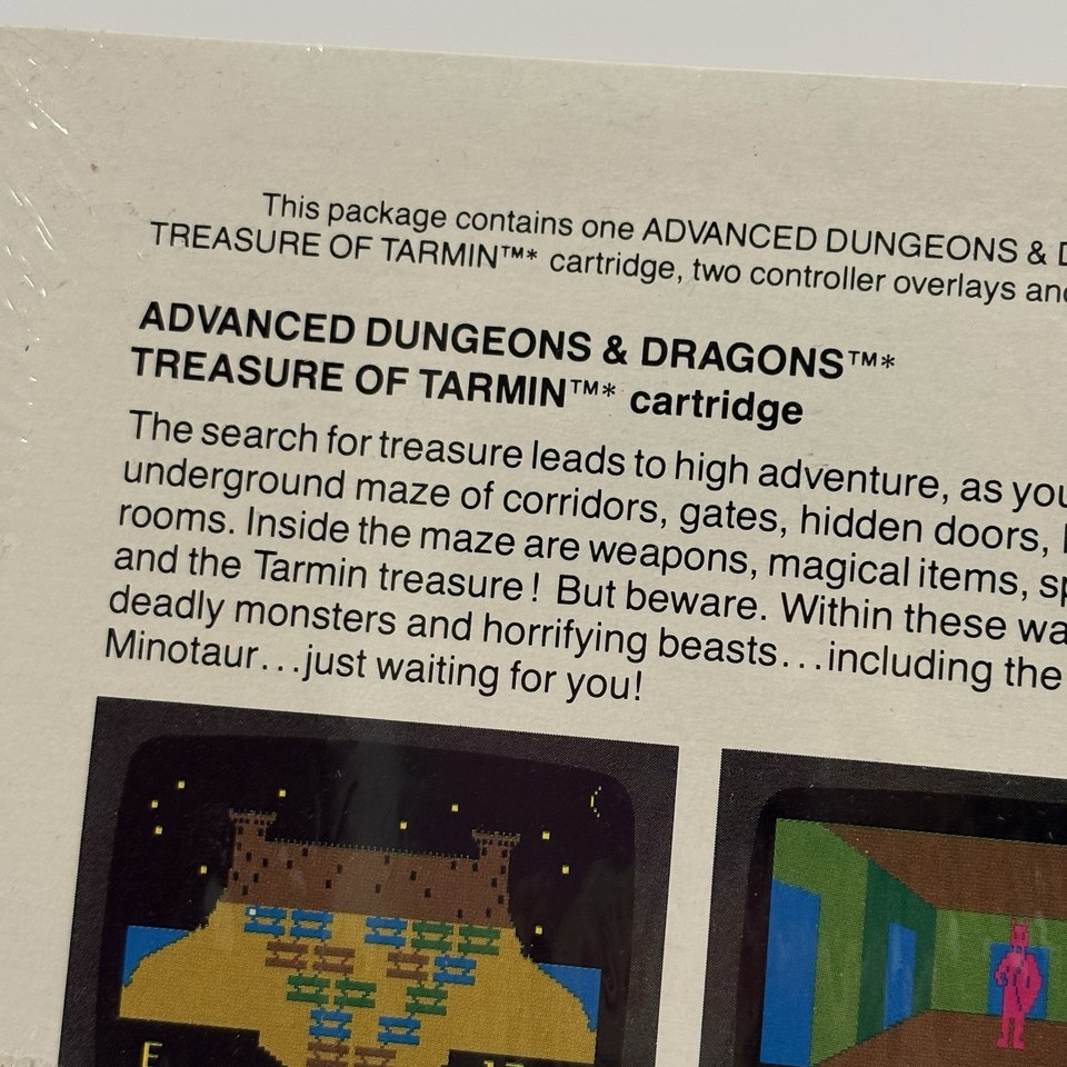 Intellivision Advanced Dungeons and Dragons Treasure Of Tarmin Game New ...