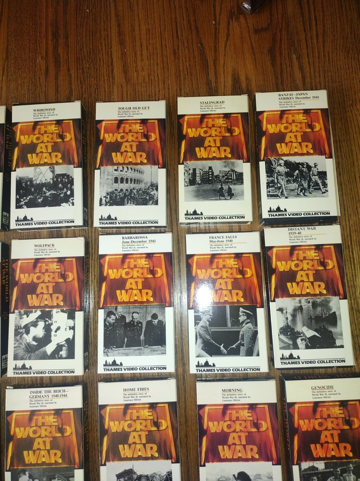 THE WORLD AT WAR VHS DOCUMENTARY HBO THAMES VIDEO COMPLETE COLLECTION ...