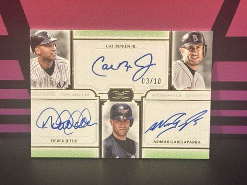 2024 Topps Definitive Trio Auto Derek Jeter Cal Ripken Nomar Triple ...