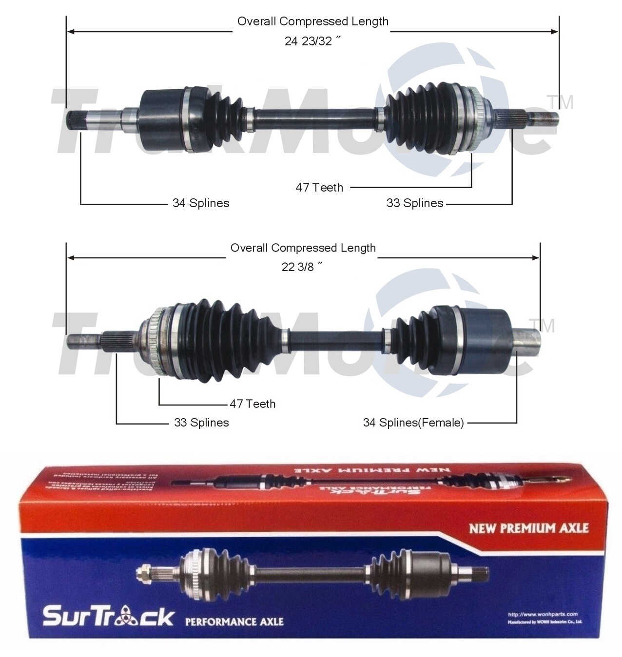 SurTrack Pair Set of 2 Front CV Axle Shafts For Saturn SC1 SC2 SL1 SW1 ...