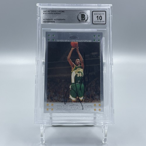 Kevin Durant Signed 2007-08 Topps Chrome #131 Rookie Card RC Beckett ...