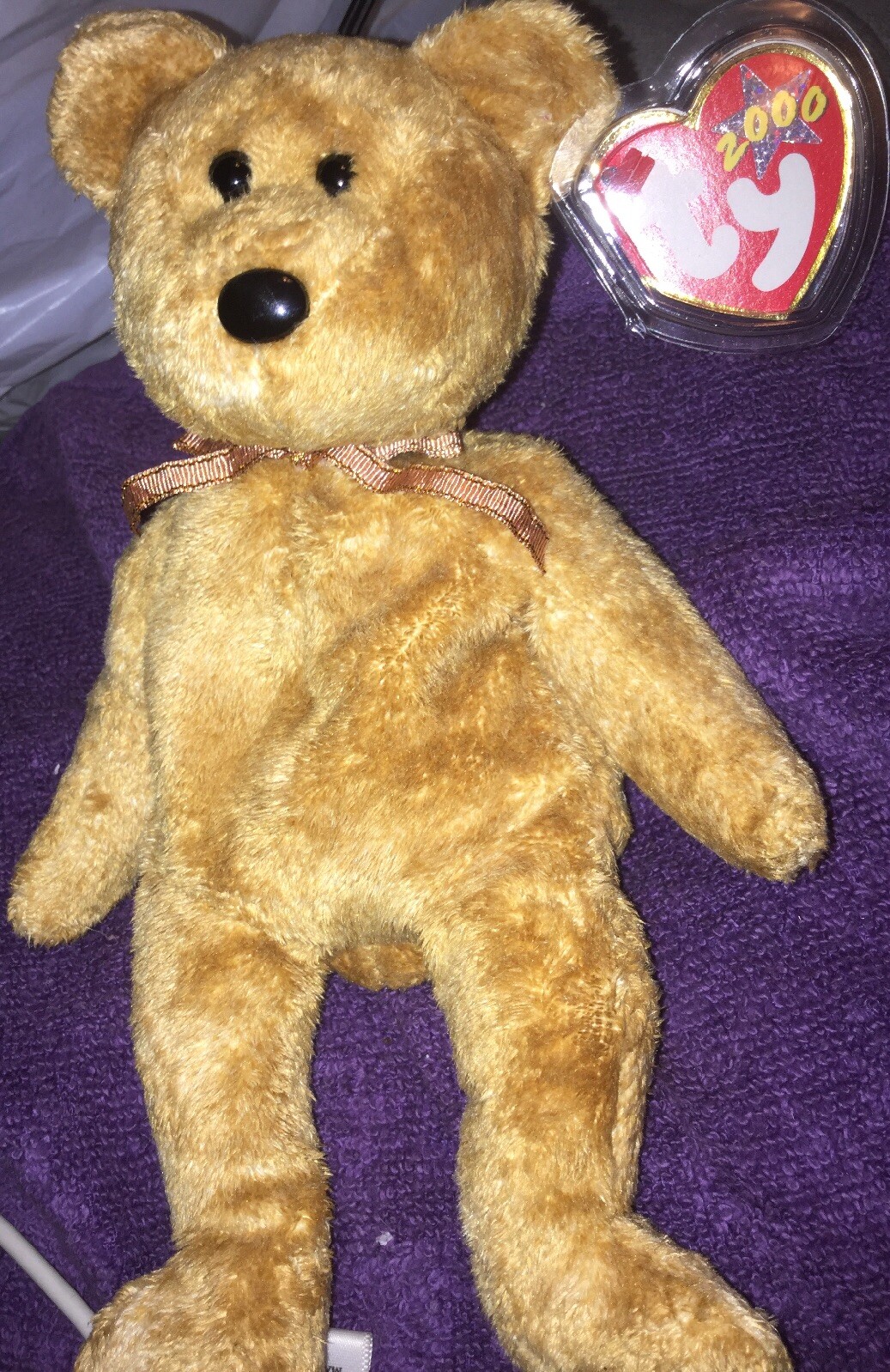 TY Beanie Baby Cashew The Teddy Bear With Tag Protector 2000 | eBay