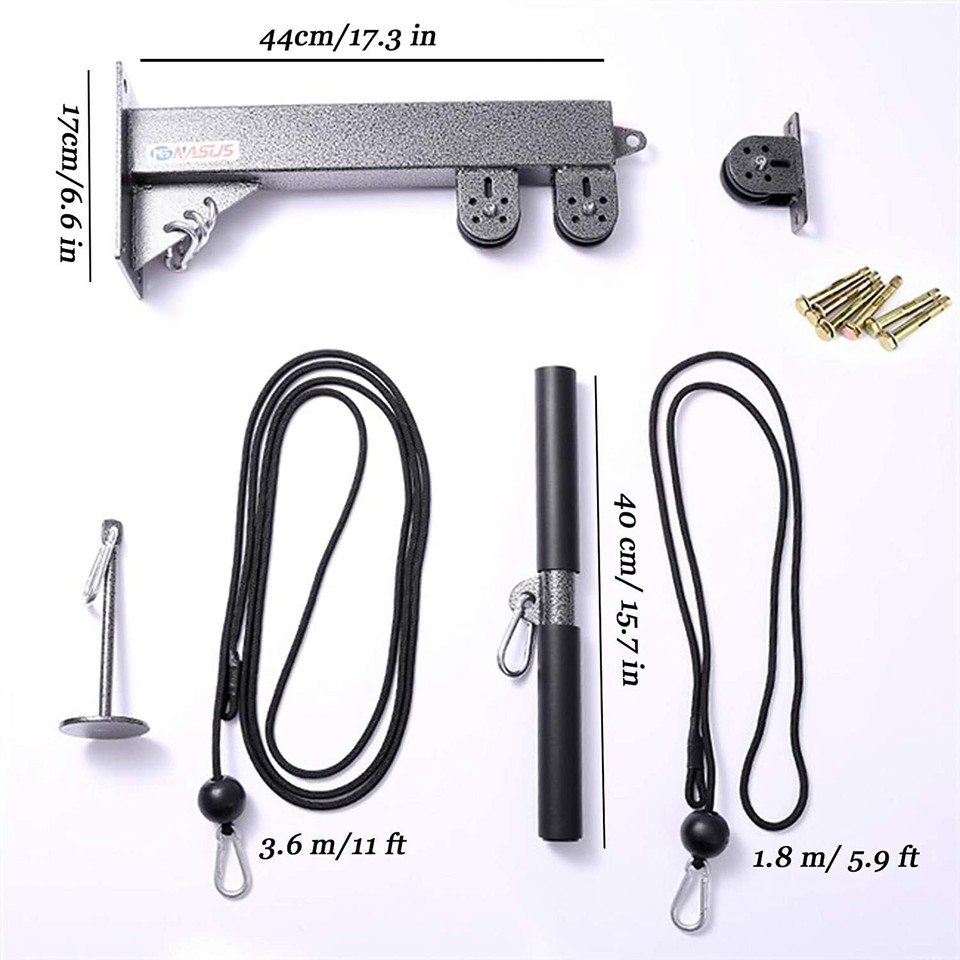 Lat Pull Down Cable Pulley Weight Machine Wall Mounted Home Gym Fitness ...
