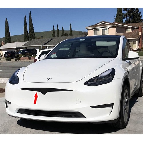 For Tesla Model Y 5D SUV Front Bumper Grille Sticker Decal Matte Black ...