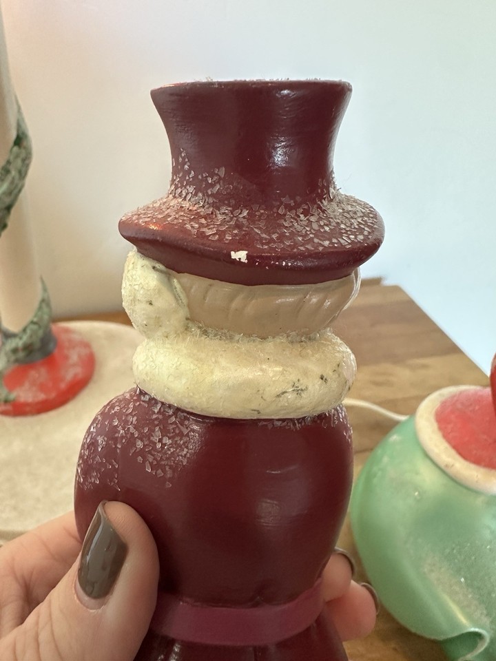 Vintage Atlantic Mold Hand Painted Ceramic Carolers Lighted Lamp Post ...