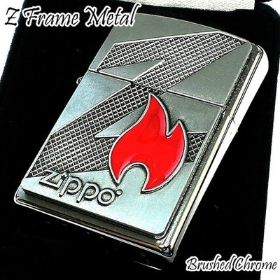 ZIPPO Lighter Z Flame Metal Logo Frame Design Fire US Heavy Stylish ...