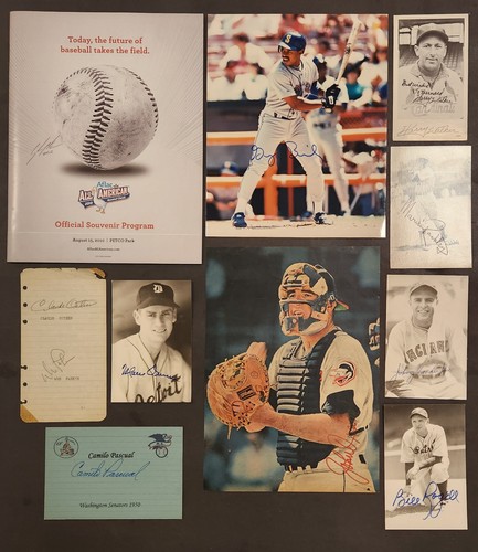 COLLECTION of TEN Signed Vintage Baseball Autographs | eBay