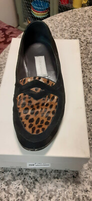 ROGER BOWMAN BLACK SUEDE LEOPARD CALFSKIN FUR SHOES 10 D ITALY | eBay