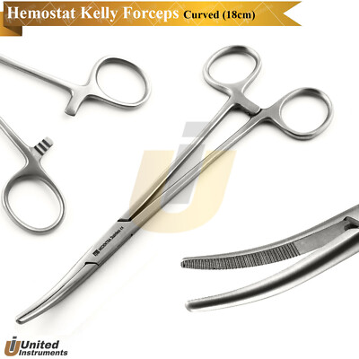 Surgical Hemostat Kelly Forceps Locking Tissue Grasping Clamp Long 18cm ...