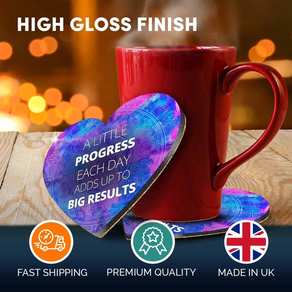 2x Heart MDF Coasters - Positive Motivational Quote #14235 | eBay UK