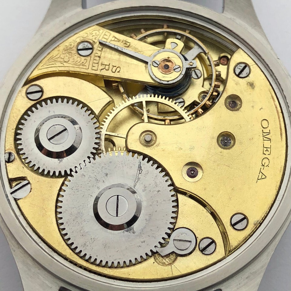 Rare Big Swiss Mens Military Marriage Wristwatch OMEGA Steel Case Pilots WW2 | eBay