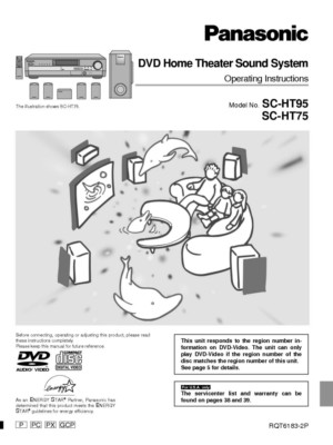 Panasonic SC-HT75 SC-HT95 Home Theater System Owners Instruction Manual ...
