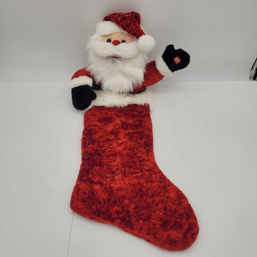 Santa Claus Plush Musical Christmas Stocking 26" Music Works | eBay