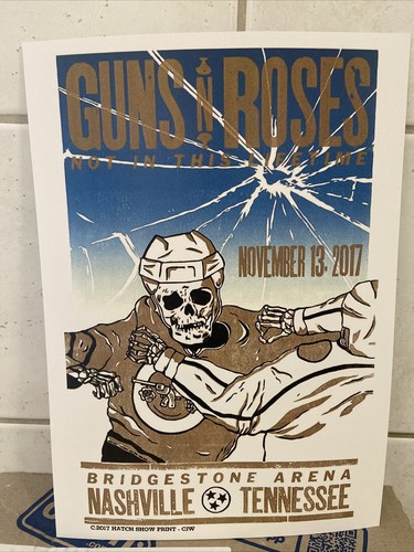 GUNS N’ ROSES Nashville Concert Flyzer 2017 A4-Sized High Quality ...
