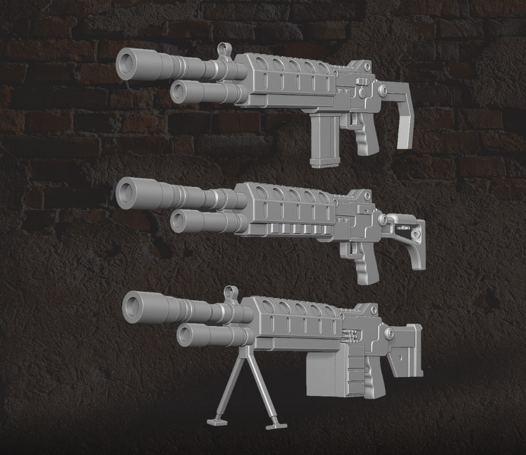 Specter Machineguns Set of 3 1:18 Scale Weapons for 3.75 Inch Action ...