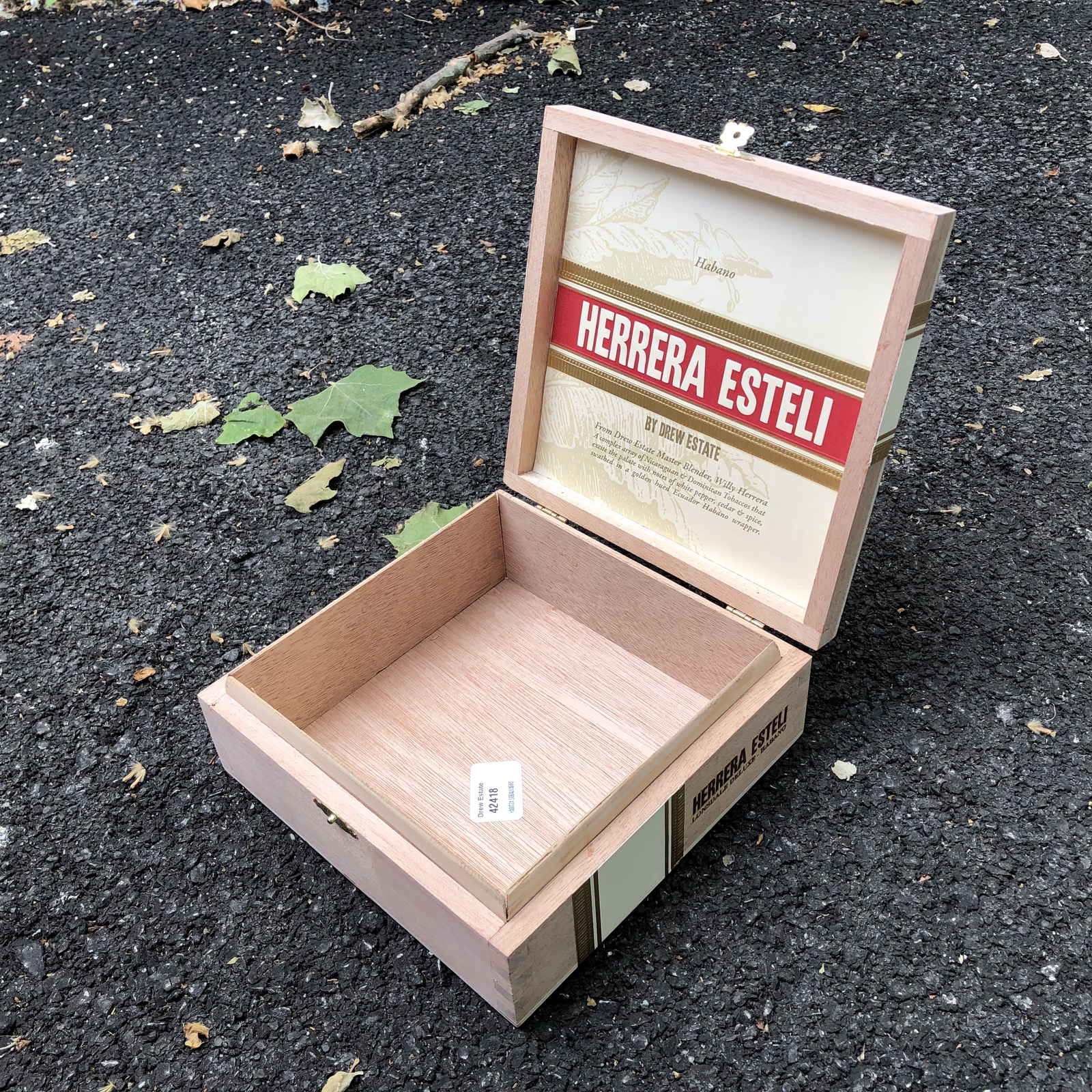 Herrera Esteli Hab Toro Empty Wooden Cigar Box 9x7x3 | eBay