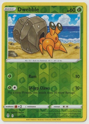 2021 ANIME POKEMON CARD REVERSE HOLO DWEBBLE 011/203 ~R69 | eBay