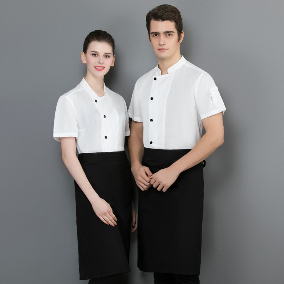 1pc Breathable Chef Uniform Short Sleeve Kitchen Chef Uniform Food ...