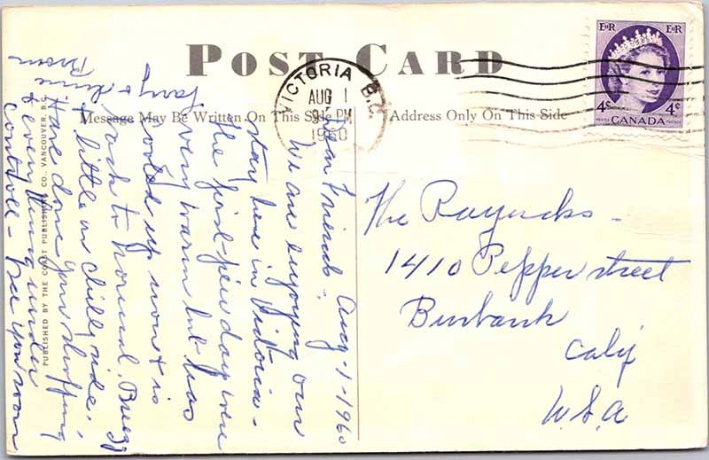 Postcard GARDEN SCENE Victoria British Columbia BC AL1625 | eBay