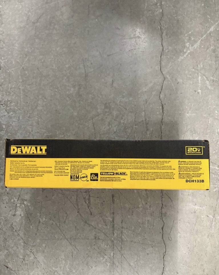 New DEWALT DCH133B 20V Max Brushless 1” SDS Plus Rotary Hammer (Tool ...