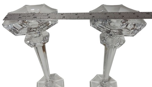 Colle Cut Lead Crystal Candlestick Holders Clear Italy 9.25In Vintage ...