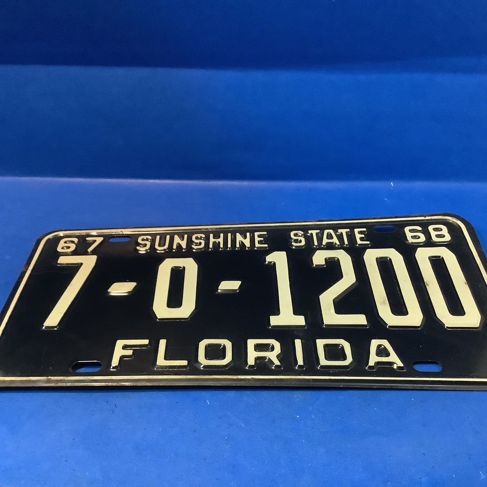 1967-68 Florida License Plate Orange County Tag 7-0-1200 | eBay