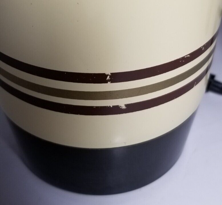 Vintage Haliant Electric Hot Pot Aluminum Yellow Brown Bands 4 Cup ...