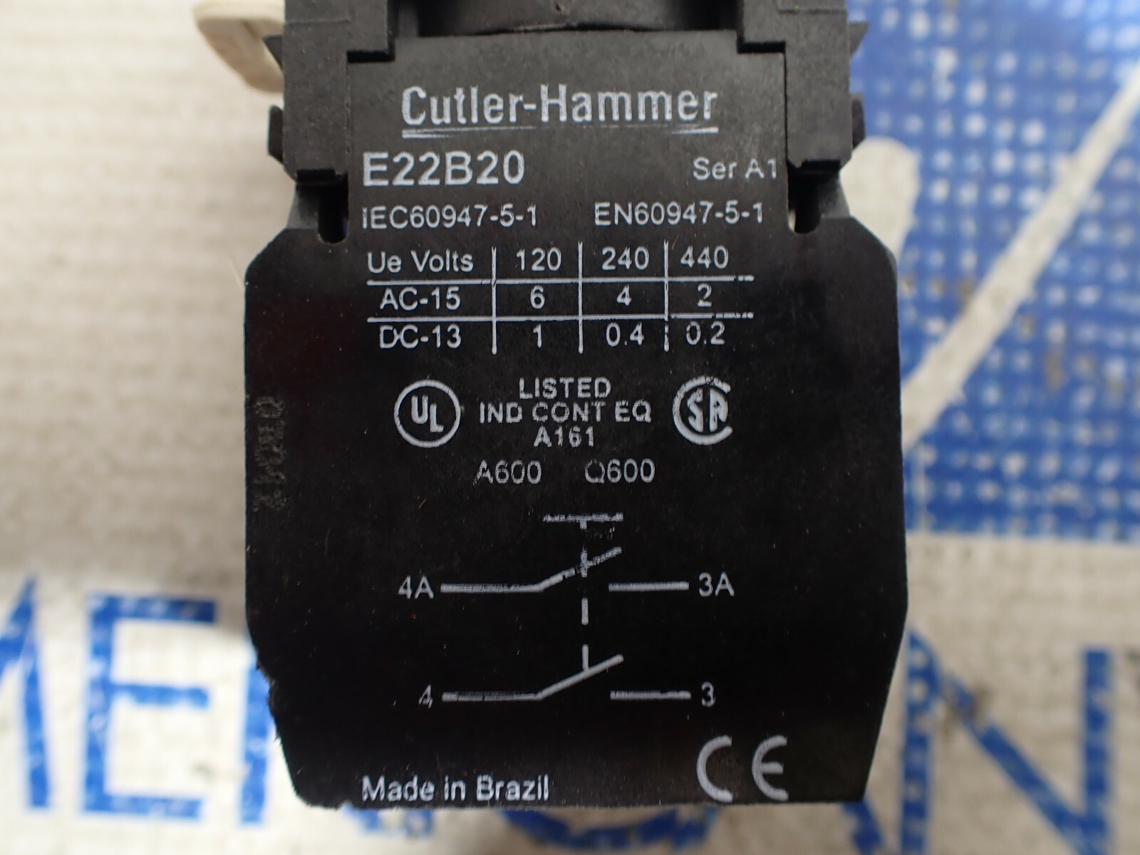Cutler-Hammer E22B20 W/ E22B1 Ser. A1 2 Position Switch *USED | eBay