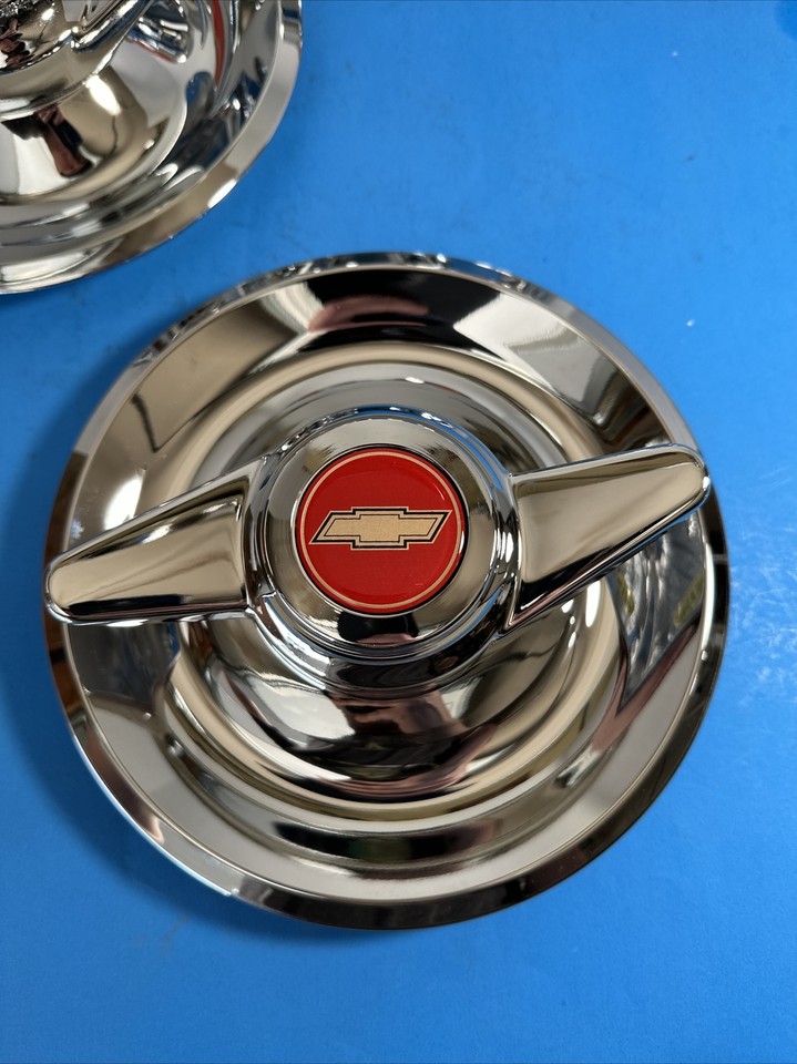(4) 2 BAR SPINNERS CENTER CAPS FOR CHEVY RALLY WHEELS 7", RGC DECALS | eBay