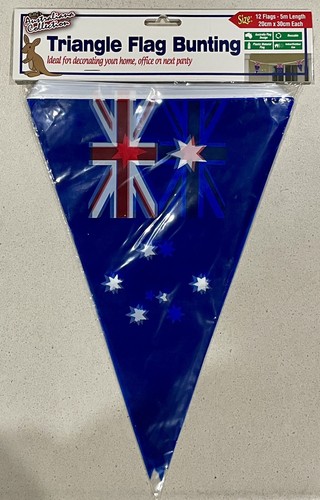 Australian Australia Day Triangle Flag Banner Bunting 5m 12 x Flags ...
