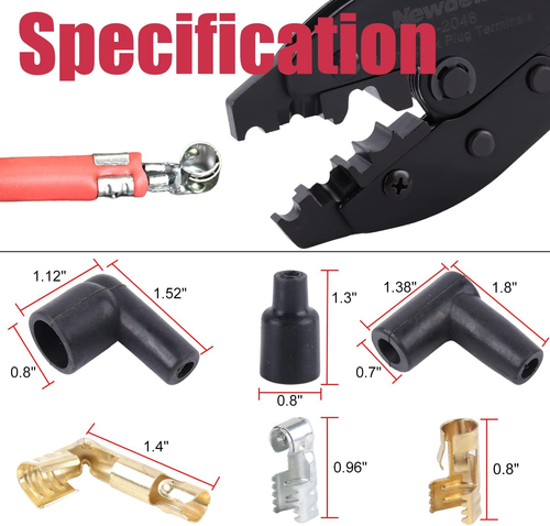 Ratchet Spark Plug Wire Crimper Set, 25Pcs Spark Plug Crimping Tool and ...