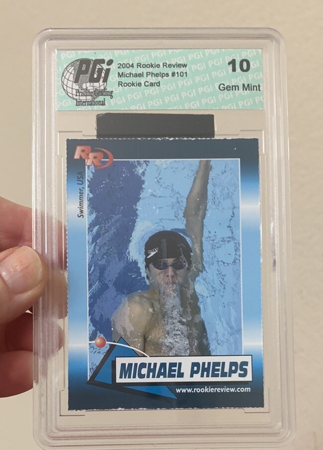 MICHAEL PHELPS ROOKIE CARD 2004 RC Swimmer USA Olympics Review #101 PGI ...