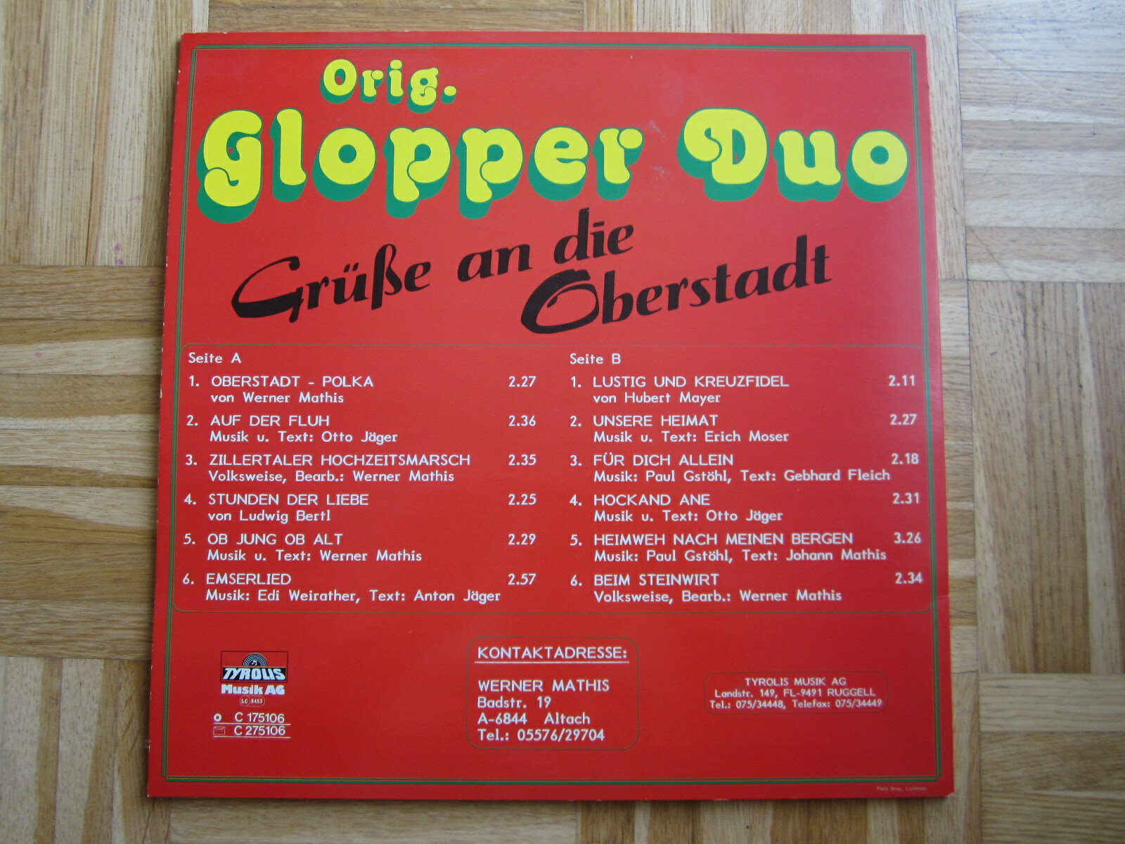 LP / GLOPPER-DUO GRÜSSE AN DIE OBERSTADT / SCHWEIZ PRESSUNG / RARITÄT ...