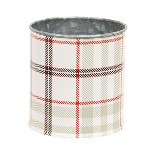 Set of 2 Pine & Plaid Cardinal Little Metal Buckets | eBay