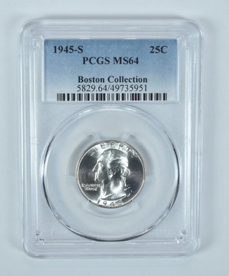 1945-S Washington Quarter Boston Collection MS64 PCGS Blue Label | eBay