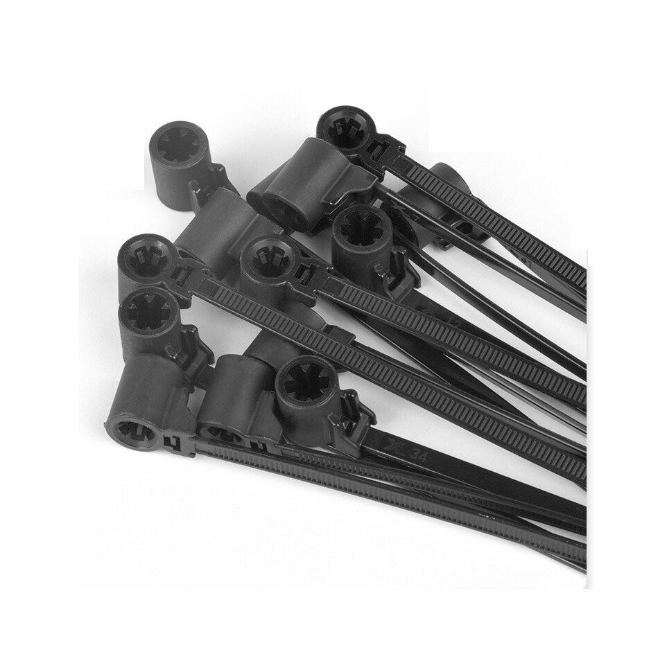 100xScrew Mount Nylon Cable Ties 160x4.8mm Car Chassis Body Zip Tie ...