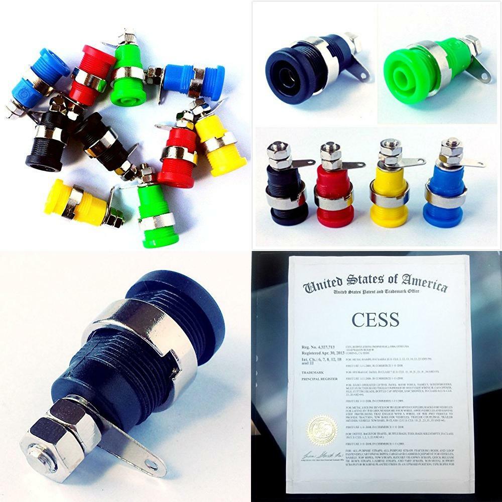 CESS 5-Colors Banana Female Jack Socket Plug with Safety Protection ...
