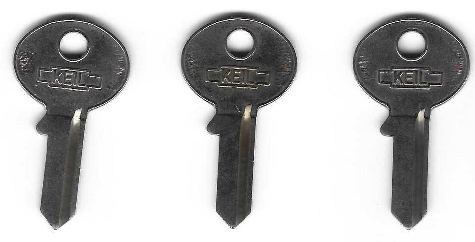 Set of 3 Vintage Keil 155S Keys same as Original Master 1K and ilco M1 ...