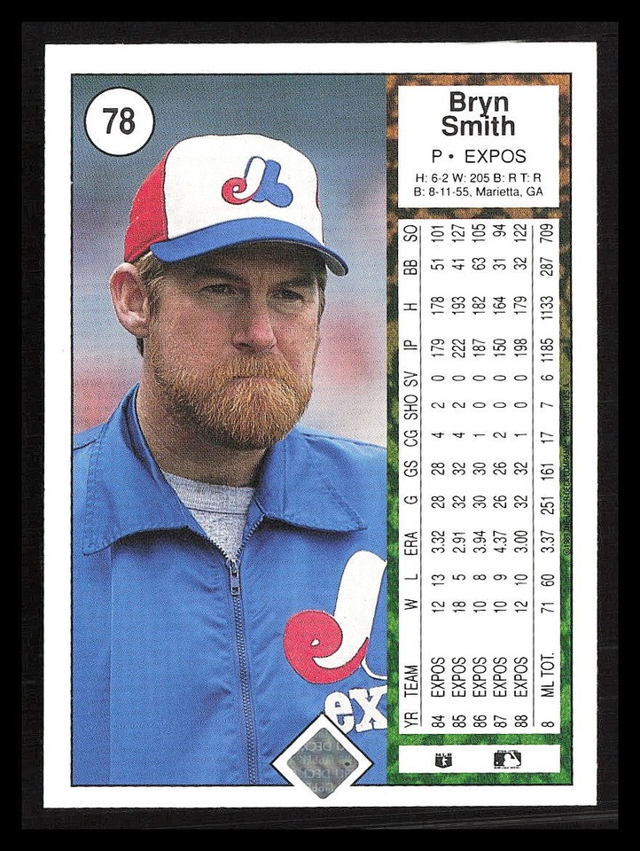 Bryn Smith 1989 Upper Deck #78 Montreal Expos | eBay
