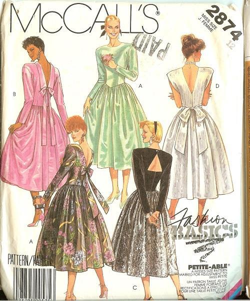 OOP McCalls Sewing Pattern Misses Wedding Prom Party Formal Dress Gown ...