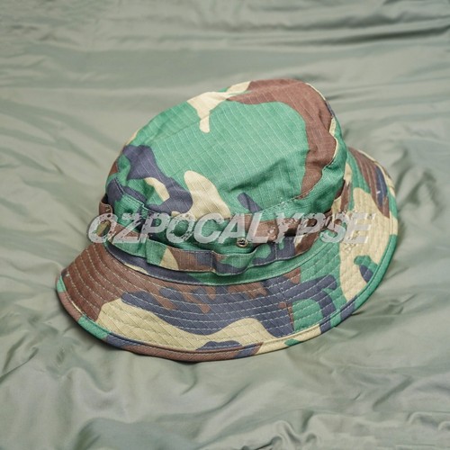 M81 Woodland Camouflage Bush Hat - US Army Camo Forest Retro Vintage ...