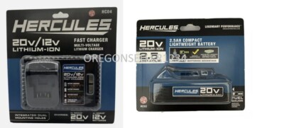 BRAND NEW KIT HERCULES BATTERY CHARGER 20v/12v AND BATTERY 20v 2.5 AMP | eBay