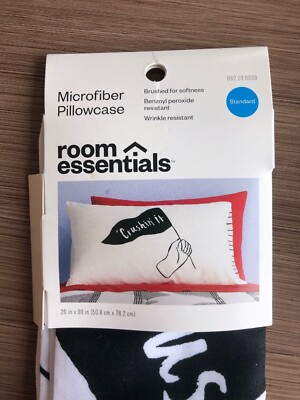 Room Essentials Target White Black Crushin It Microfiber Standard ...