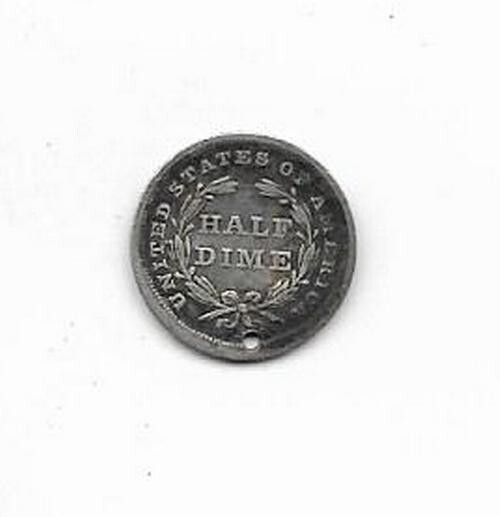 1838 Seated Liberty United States Half Dime Silver Coin Extremely Fine ...