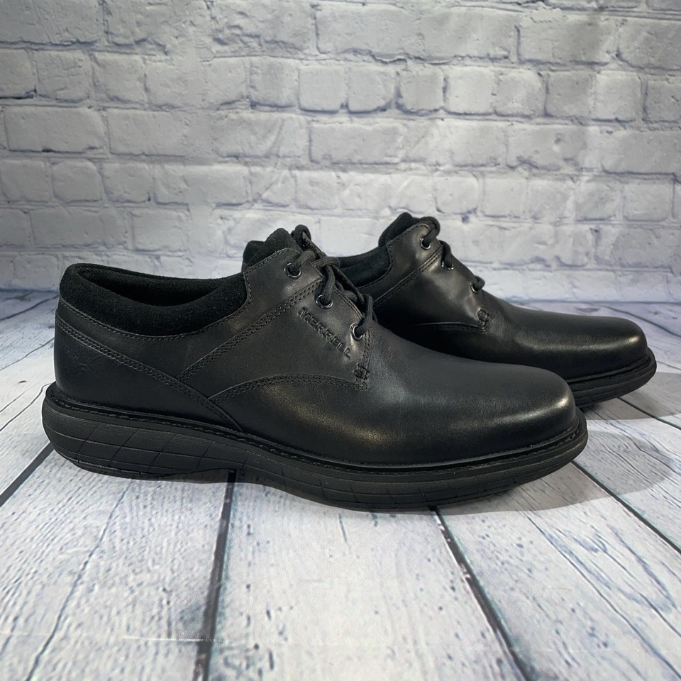 Merrell World Vue Craft Lace-Up Shoes Black Leather Oxford J97579 Mens ...