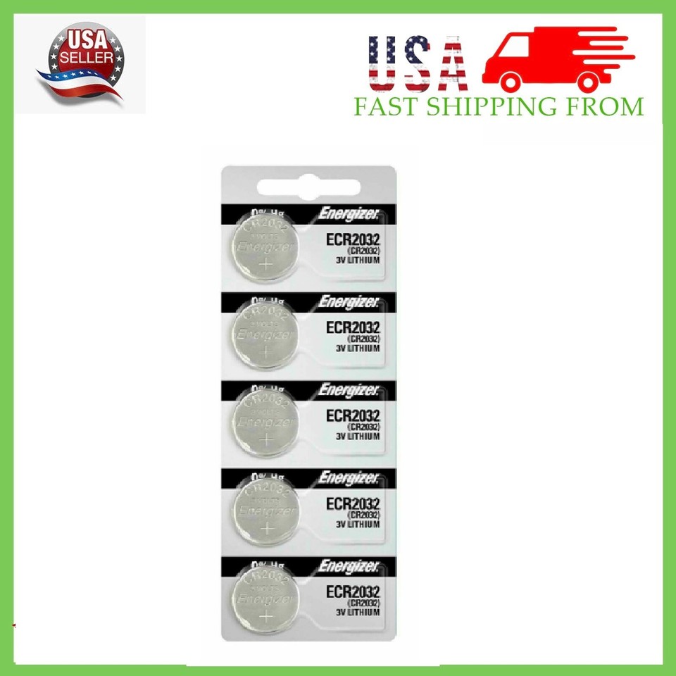 Lot 5 Pcs Fresh Energizer CR2032 3V Lithium Coin Cell Button Battery CR ...