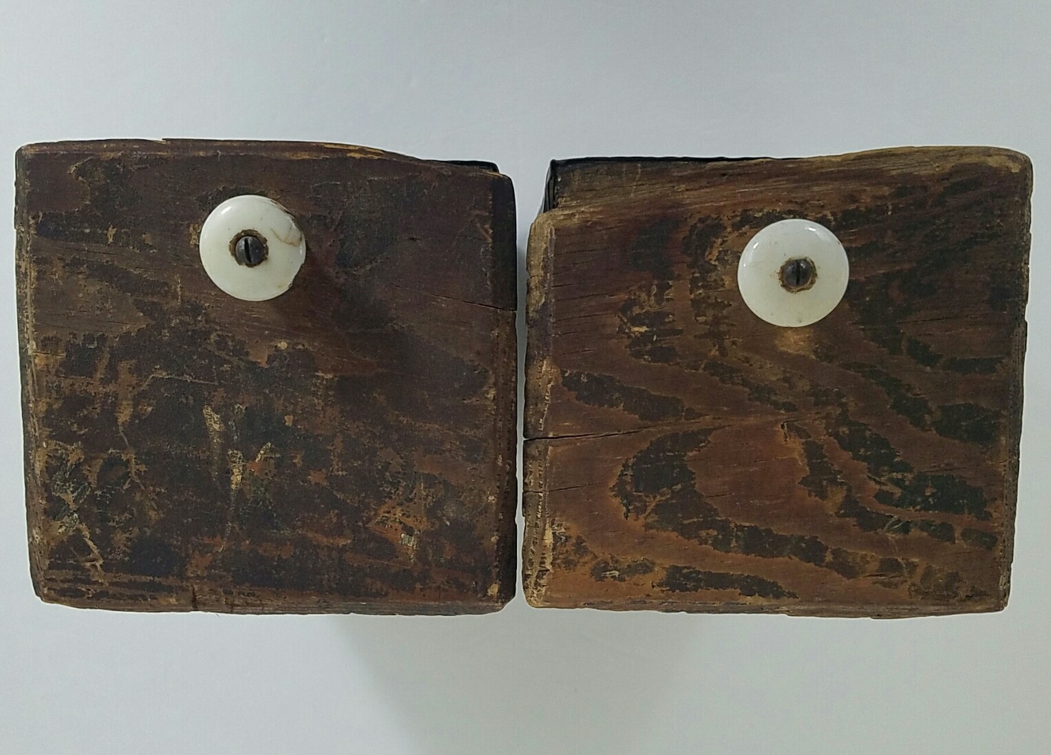 2 Rustic Wood Drawers Country Decor Primitive Rust Metal Decorative ...