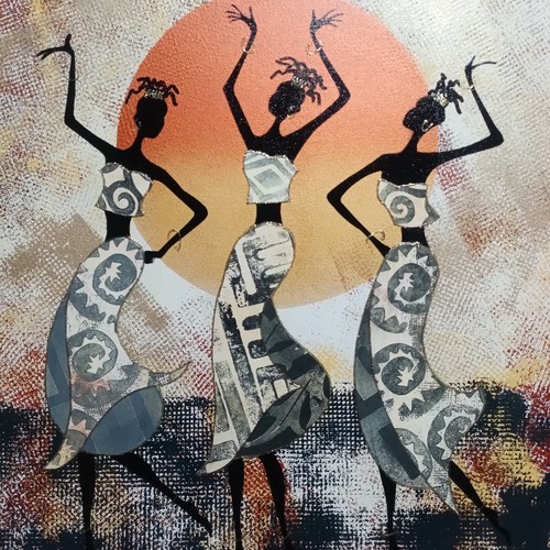 CELEBRATING "FACELESS AFRICAN WOMEN" LITHOGRAPH ART PRINT ON CANVAS ...